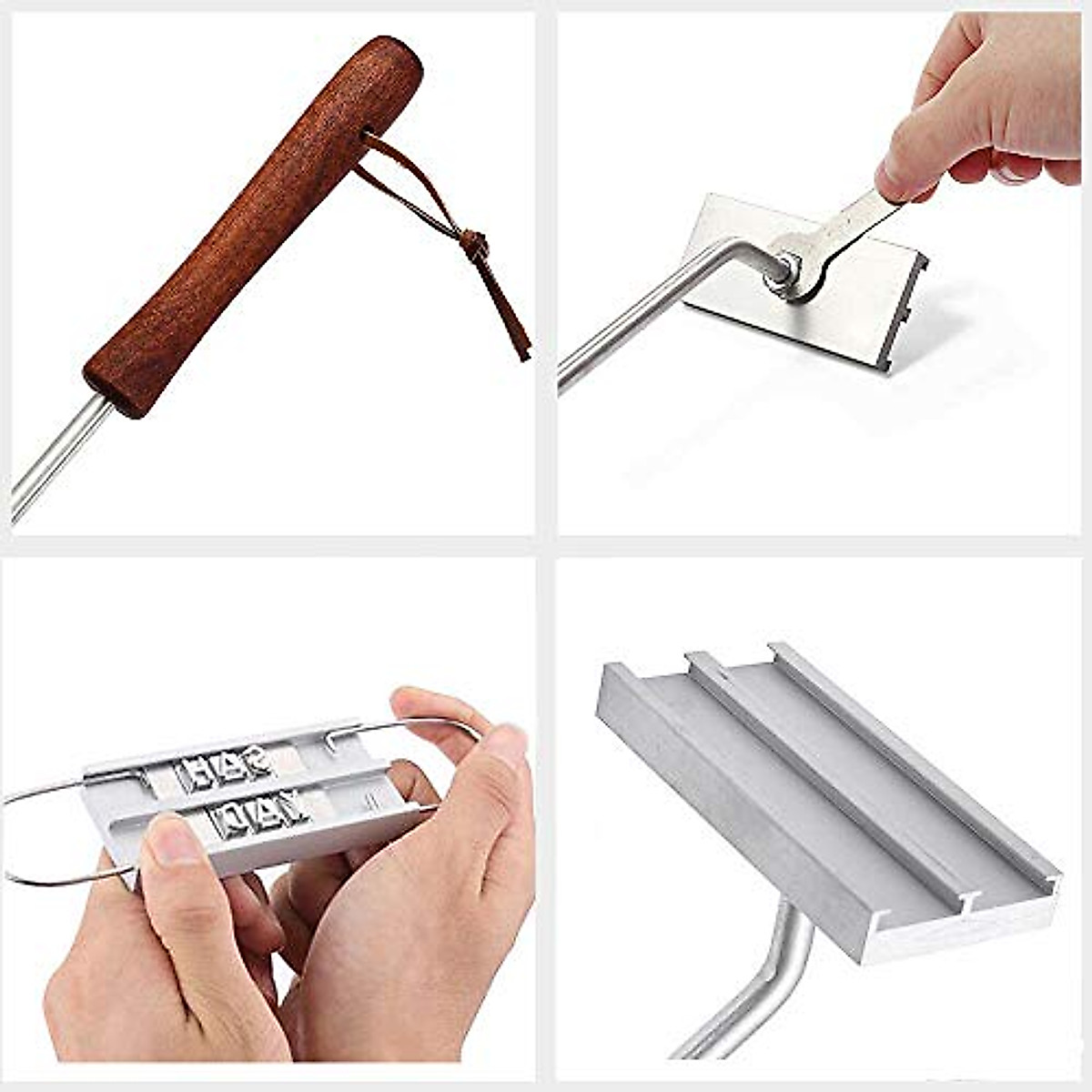 Anbt BBQ Branding Iron with Changeable Letters Perfect for Branding Steaks, Burgers, Chicken, Meat with Your Name Barbecue Steak Names Tool