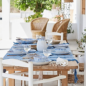 Costa Nova Ceramic Stoneware 23 oz. Soup & Cereal Bowl - Brisa Collection, Ria Blue | Microwave & Dishwasher Safe Dinnerware | Food Safe Glazing | Restaurant Quality Tableware