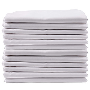KAF Home Brushed Microfiber Pillow Cases Bulk Pack, Control Allergies and Ensure Sound Sleep, Set of 12, White