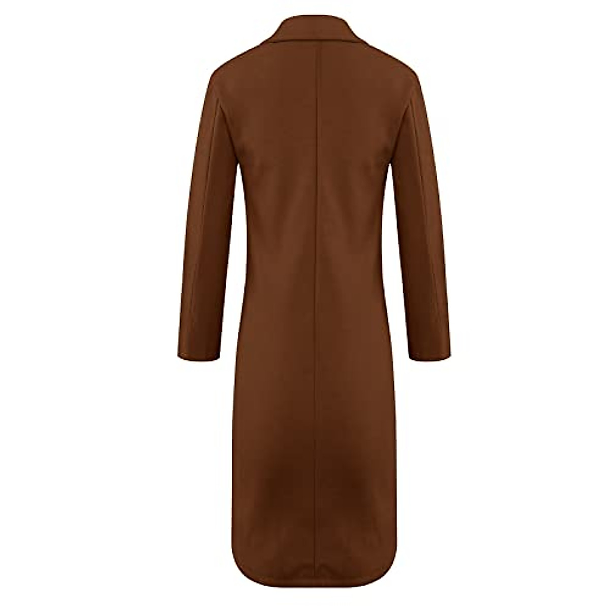 Coats For Women, Woolen Coat Winter Long Solid Double Breasted Sleeves Pocketless Coat Outwear Decoration Coat Women Cropped Blazer Jackets Full Length Puffer Coat Jacket (XL, Brown)