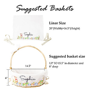 MT WORLD Easter Basket Liner Personalized Peter Rabbit Easter Basket Liner with Name Monogram Bunny Easter Basket Liner Gift for Easter Gift for Easter