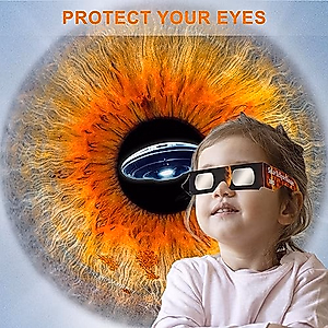 Oilkas Eclipse Glasses Approved - Solar Eclipse Glasses CE and ISO Certified Safe Shades,Direct Sun Viewing for Solar Eclipse(12 Pack)