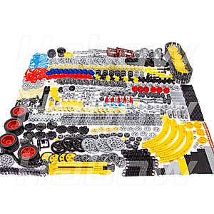 Habow 1085pcs Technic-Parts Gears-Axle-Pin-Connector Compatible with Lego-Technic Shock bsorber Wheels Chain Link Frame Joints Cam Worm Cogs Steering Differential Kit. MOC Pieces for Building-Blocks.