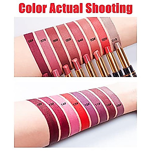 XIRUJNFD 16 Color Long Lasting Lipstick Lip Liner Combo, Dual Heads Lip Liner and Lipstick Set, Long Lasting Lipstick 24 Hour Waterproof, Matte Lip Liner (#13)