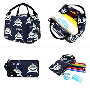abshoo Cute Lightweight Shark Backpacks boys School Bags Kids Bookbags (B1 Shark Navy1)