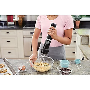 BLACK+DECKER Kitchen Wand Cordless Immersion Blender, 4 in 1 Multi Tool Set, Hand Blender with Charging Dock, Black (BCKM1014K10)