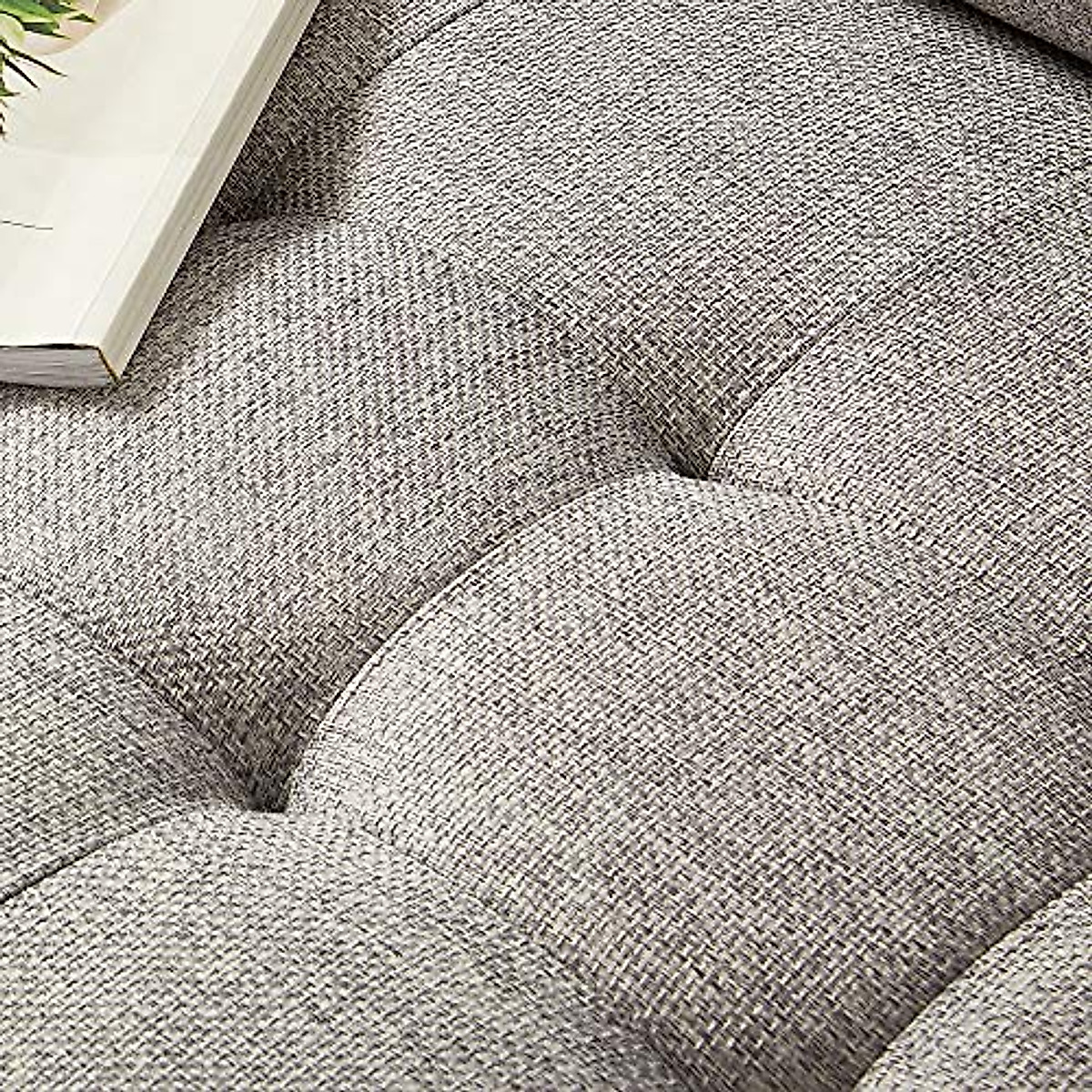 ZINUS Benton Loveseat Sofa, Grid Tufted Cushions, Easy, Tool-Free Assembly, Soft Grey