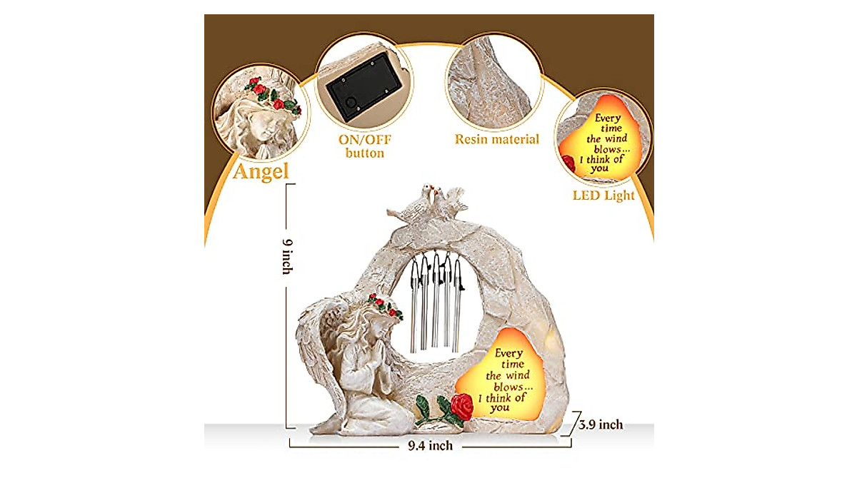Praying Solar Angel Statue - Elegant Garden Decoration
