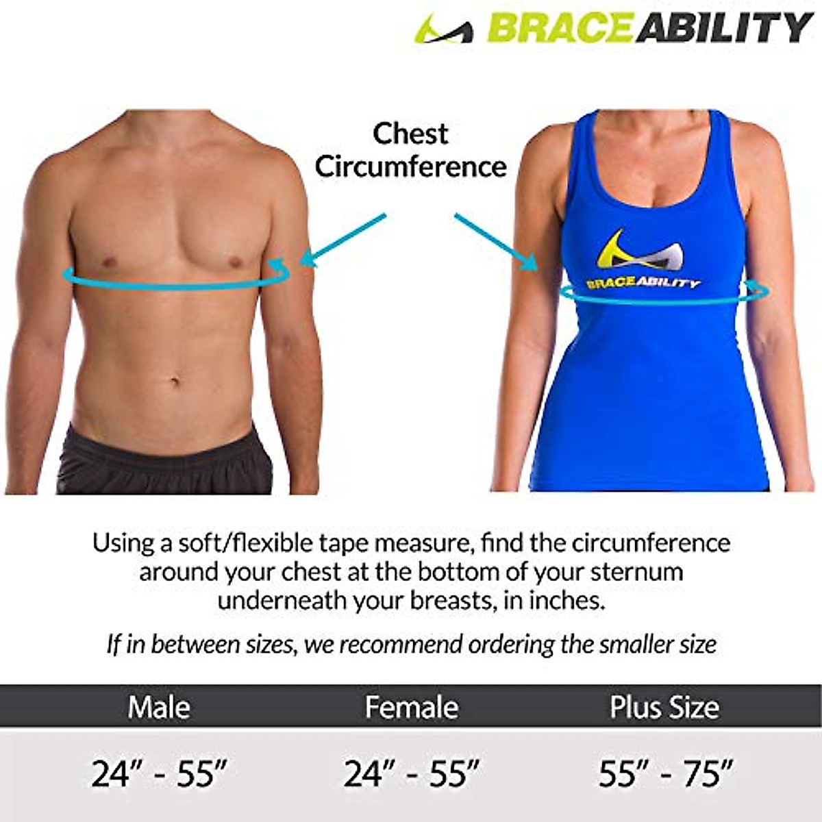 BraceAbility Broken Rib Brace | Elastic Chest Wrap Belt for Cracked, Fractured or Dislocated Ribs Protection, Compression and Support (Universal Female)