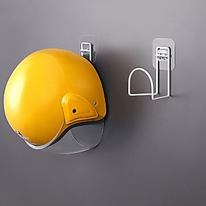 YANGZHI 2Pcs Adult Bike Helmets Rack Helmet Holder Hanger Rack Wall Mounted Equestrian Helmet Storage Rack Punch Free Electric Helmet Rack Motorcycle Helmet Holder Hook