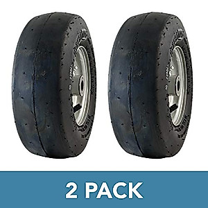 MARASTAR 20402-2pk 11x4.00-5 Smooth Universal Mower Tire Assembly 20402, Black