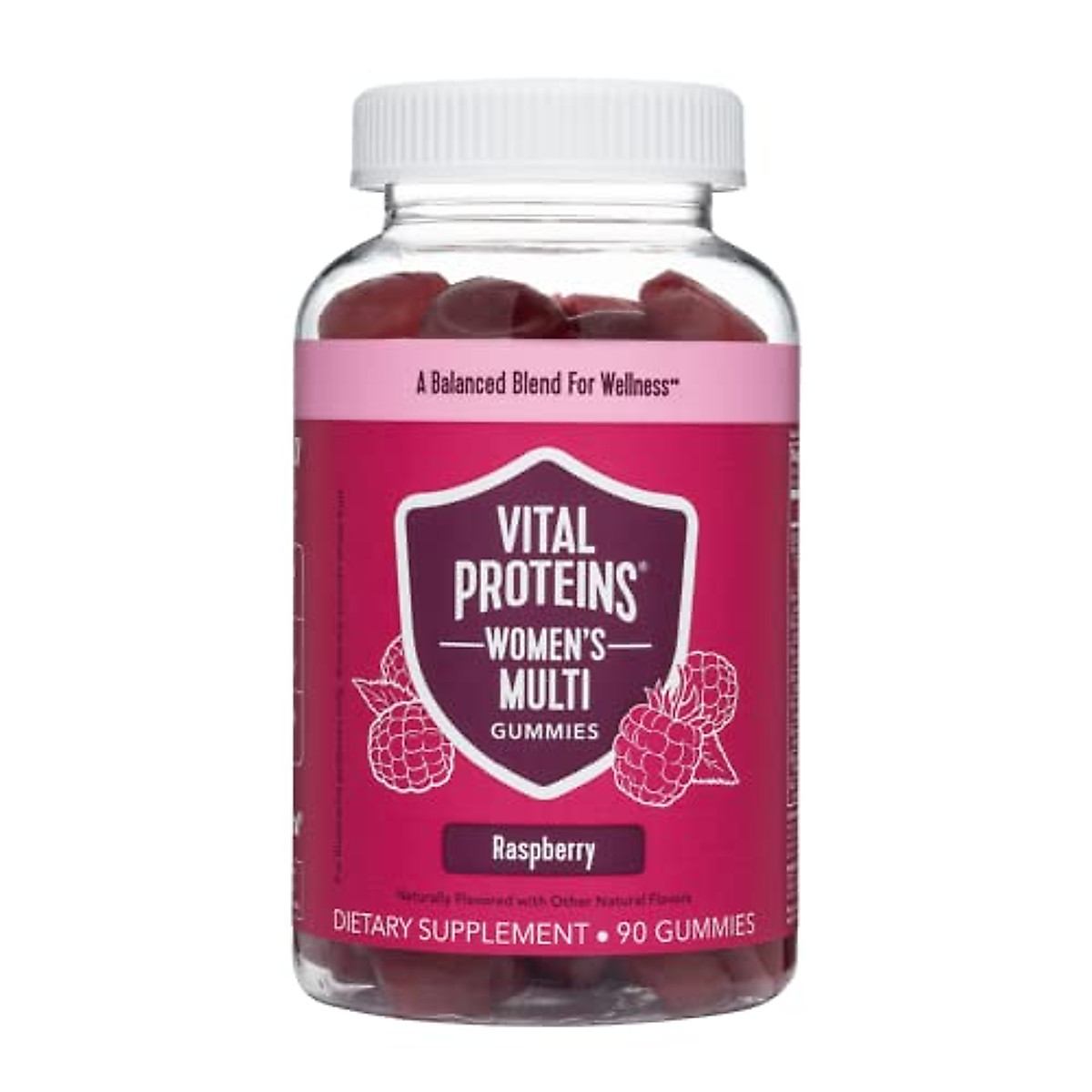 Vital Proteins Women's Multivitamin Gummy, B Vitamins, Antioxidants, and Essential Minerals, To Boost Energy, Support Metabolism, Immune Health, 45-Day Supply - 90ct, Raspberry Flavor