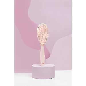 Crave Naturals FLEX DMC Detangling Brush for Natural Textured Hair - Flexible Hair Brush Detangler for Curly, Frizzy, Thick Hair - ROUND