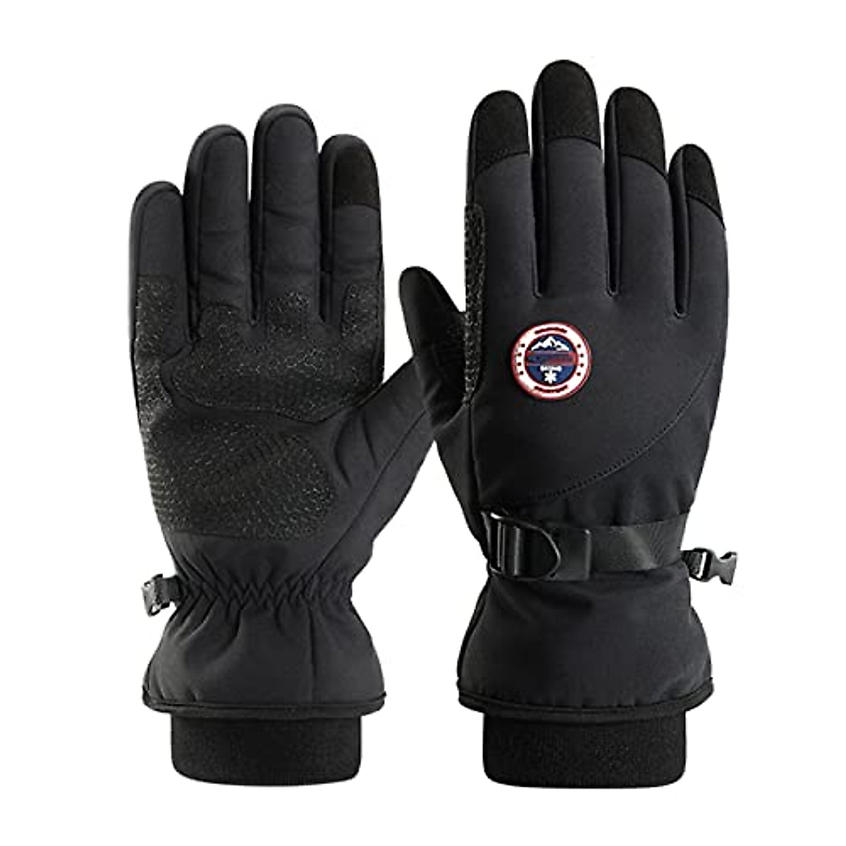 liuyffan Men and Women Gloves Winter Skiing Hands Warm Skiing Gloves Wind Proof Warm Mittens for Women Cold Weather Insulated (Black, L)