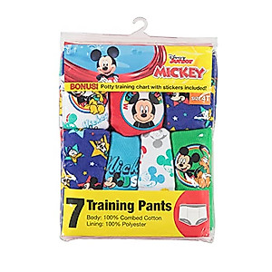 Disney Boys Mickey Mouse Pants Starter Kit With Stickers & Tracking Chart Sizes 18m, 2t, 3t, 4t Baby And Toddler Potty Training Underwear, 7-pack Training Pant, 18 Months US
