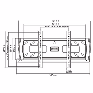 Flat/Fixed Wall Mount Bracket with Anti-Theft Feature for Samsung UN32EH4050 32" inch LED HDTV TV/Television - Low Profile