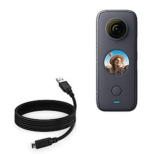 BoxWave Cable Compatible with Insta360 ONE X2 - DirectSync - USB 3.0 A to USB 3.1 Type C, USB C Charge and Sync Cable - 6ft - Black