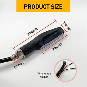 ZKFAR Pack-4 Motorcycle Indicators, Flowing Turn Signal Brake Lights, Daytime Running Lights, 12V Turn Signals, for Dirt Bike Motorbike (Yellow)