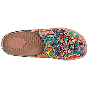 UIN Women's Travel Slipper Lightweight Home Slip Ons Walking Casual Art Painted Travel Holiday Shoes Blossom (9)