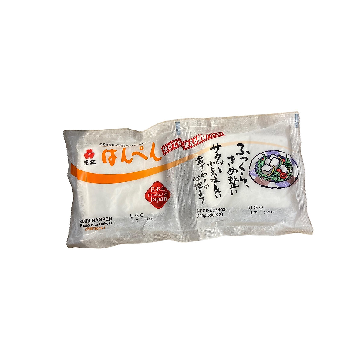 Kibun Hanpen: Light and Fluffy Japanese Fish Cake A Versatile Ingredient of Traditional Culinary Delight – 3.88 Oz (pack of 1)