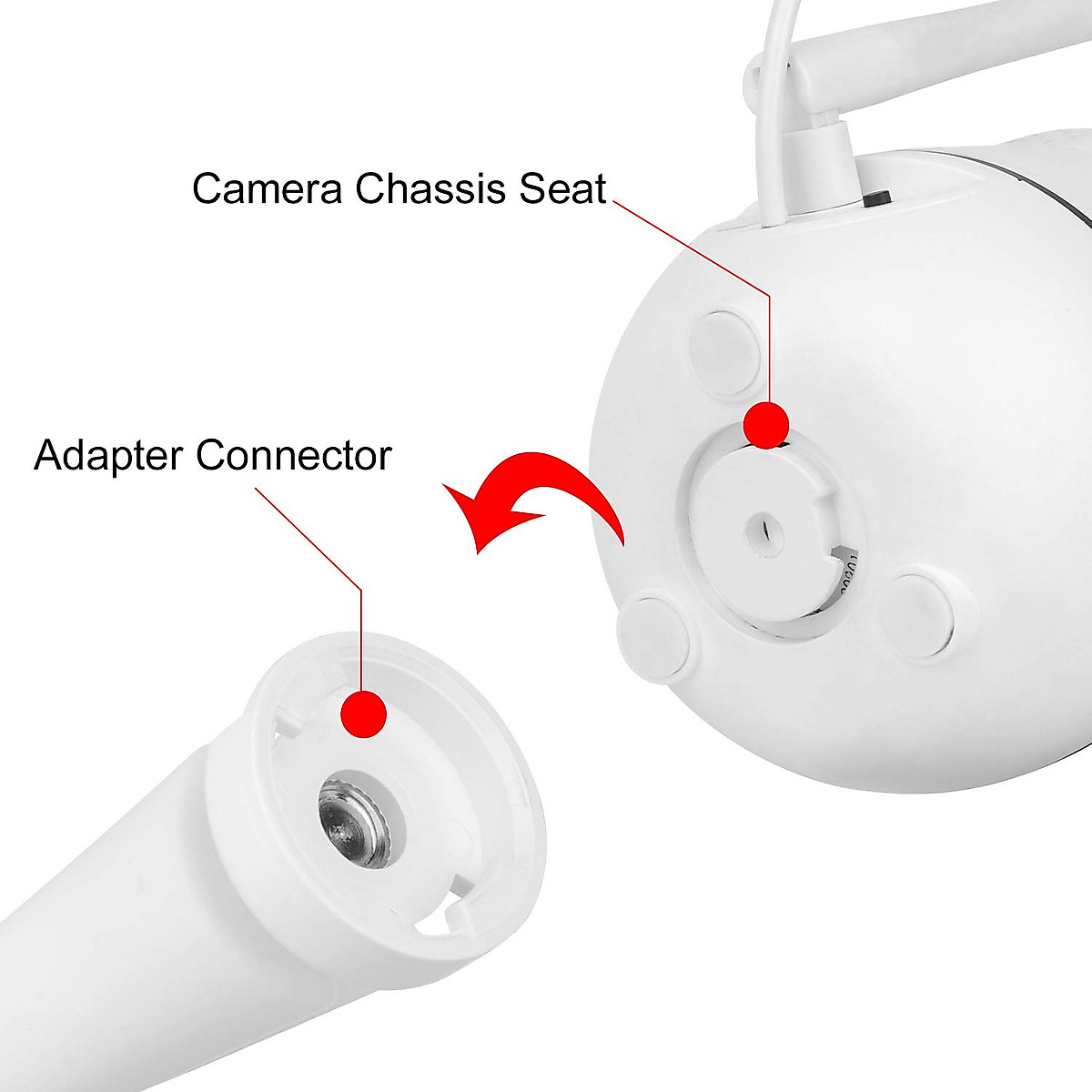 iTODOS Gooseneck Baby Monitor Holder Compatible with HelloBaby HB65/HB66/HB248,ANMEATE SM935E Baby Monitor Camera,27inch Length Stable and Durable Flexible Arm - White