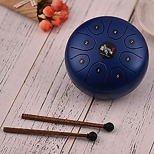 Btuty Mini 8-Tone Steel Tongue Drum 5.5 Inch C Key Percussion Instrument Handpan Drum with Drum Mallets Carry Bag