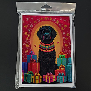 Caroline's Treasures DAC3148GCA7P Puli Holiday Christmas Greeting Cards Pack of 8 Blank Cards with Envelopes Whimsical A7 Size 5x7 Blank Note Cards