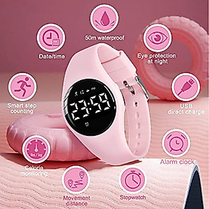 Kids Watches Digital Sport Watch for Girls Boys, Fitness Tracker with Alarm Clock, Stopwatch, No App Waterproof Watches for Teens Students Ages 5-12