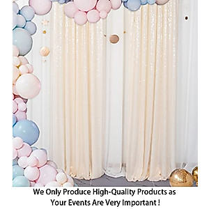 Sparkle Backdrop Curtain Ivory 2 Panels Set Sequin Photo Backdrop 2FTx8FT Sequin Backdrop Curtain Pack of 2-1220S