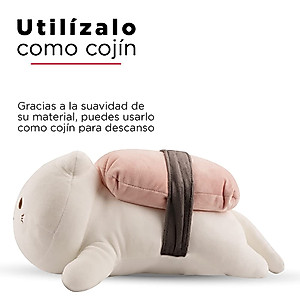 MINISO 14'' Sushi Cat Plush, Kawaii Stuffed Animal, Soft Body Pillow, Kitten Doll, Big Valentine's Day Gift (Salmon)