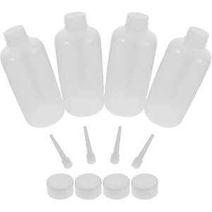 Hemobllo Safety Wash Bottles- Unitary Wash Bottles PE Squirt Bottles Lab Squeeze Bottle Chemical Wash Bottle, Lab Water Squirt Bottle Watering Tool Tattoo Wash Bottle (4PCS)