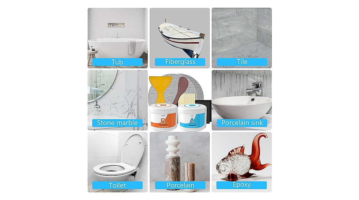 Tub Repair Kit for Cracked Bathtubs - Super Adhesion