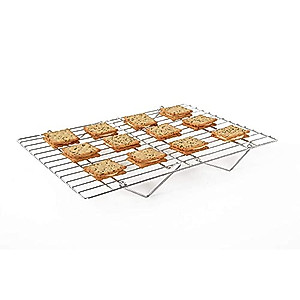 Flagship Cooling Baking Rack Set of 4, 100% 304 Stainless Steel Wire Baking Rack, Stackable Cooling Cooling Roasting Cooking - 14.4''x10.43''
