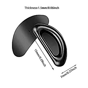 Glasses Replacement Nose Pads D Shape Soft Silicone Adhesive Non-Slip Eyeglass Nose Pads Eyeglass Repair Kits(Black 10 Pairs)