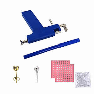 Ear Nail Gun Tools Set Steel Ear Nose Navel Body Piercing Gun Unit Tool Kit Safety Pierce Tool Anti-rust and, Safety and Non-toxic to Use