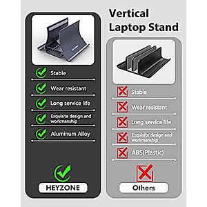 Vertical Laptop Stand, Alloy Laptop Holder Vertical Stand, Aluminum Alloy 3 in 1 Gravity Laptop Dock Stand Auto Locking,Fits MacBook/iPad/Surface/Chromebook/Gaming Laptops(Up to 17") (Space Gray)