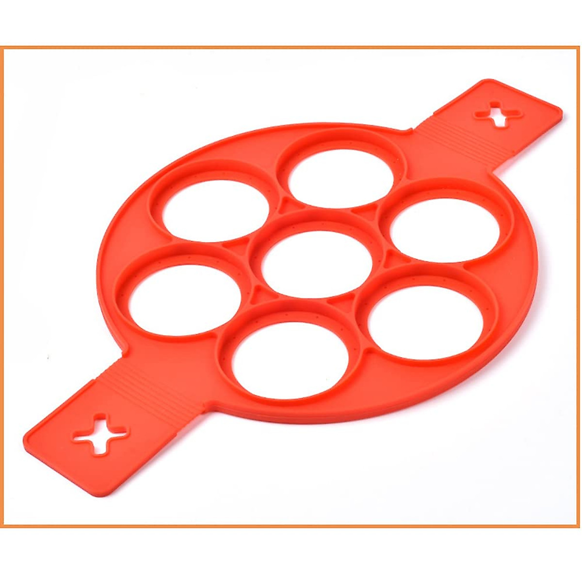 Nonstick Pancake Molds Ring Silicone Fried Egg Mould Reusable Pancake Maker Egg Ring Kitchen Cooking Baking Tools (Round Shape)