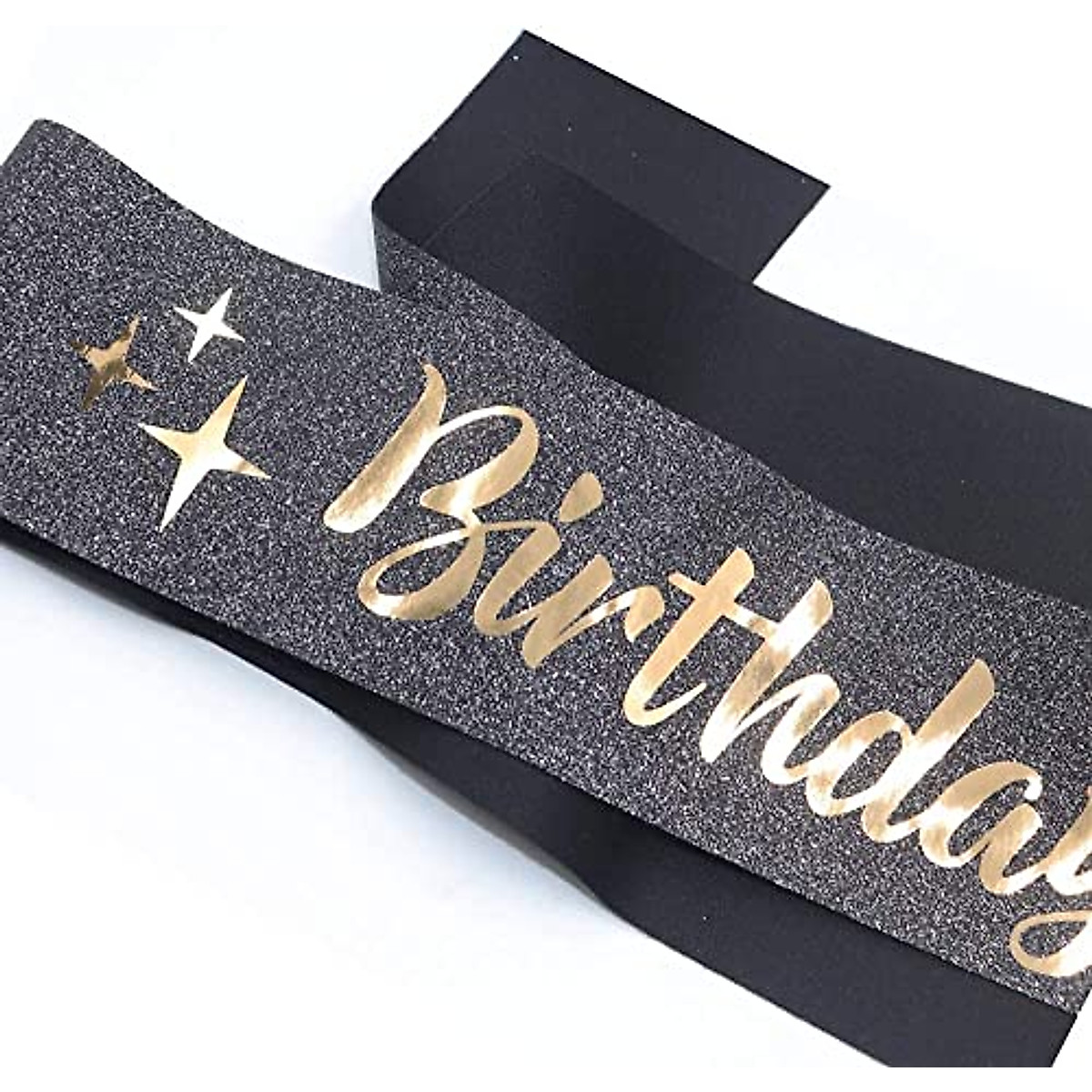 Birthday Bi*ch Sash - Black Glitter Birthday Sash Birthday Gifts for Women Birthday Party Supplies - Birthday Girl Sash Fun Party Favors. Black Glitter + Rose Gold Foil - 21st, 30th, Birthday Girl