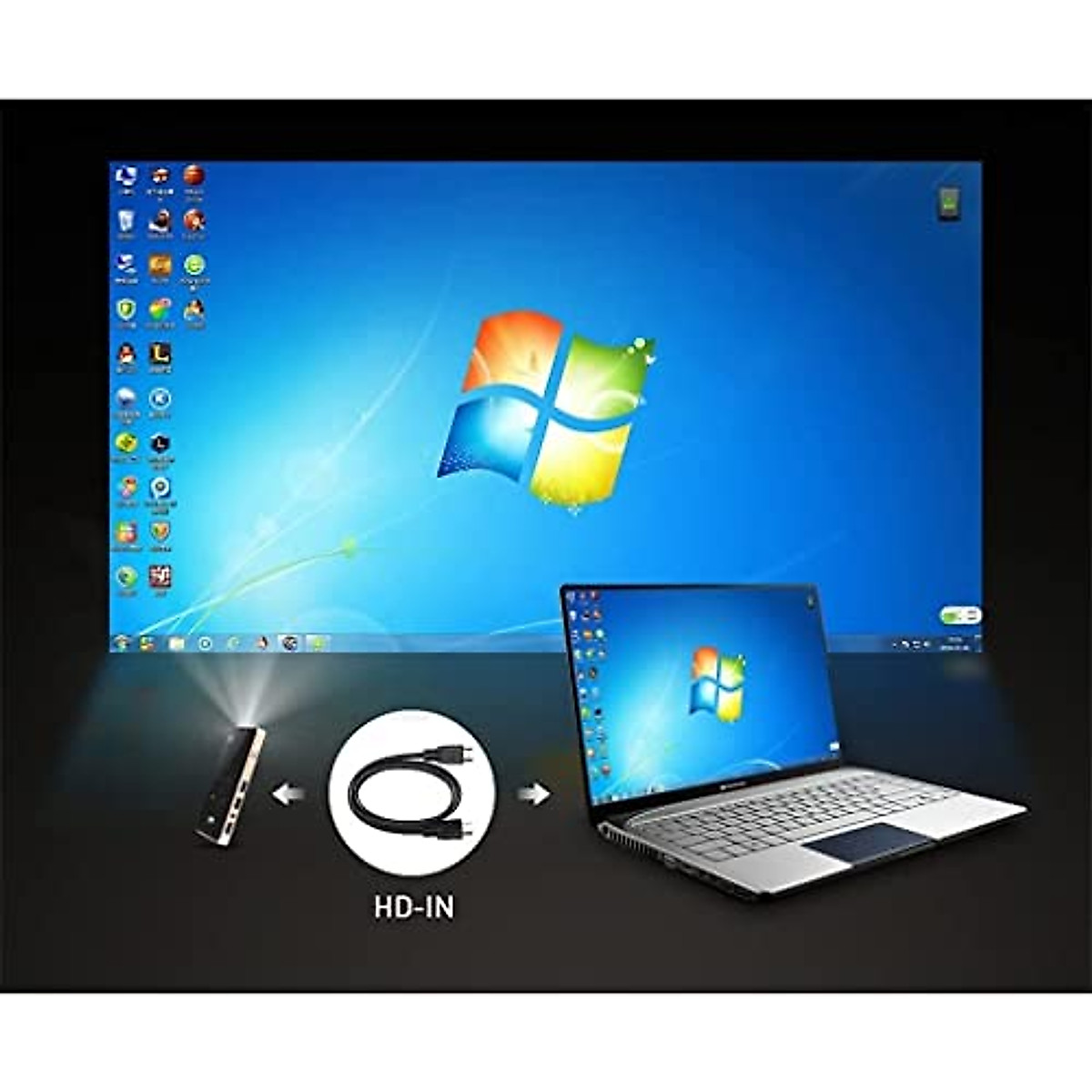 Feilx Mini Projector 2022 Upgraded Portable Video-Projector, Mini Portable DLP Projector Home Theater HDMI Compatible Support 4K Decoding WiFi Bluetooth Projector