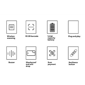 Barcode Scanner USB Wired 2.4G Threadless CMOS 1D 2D QR Barcode Reader for Warehouse Library