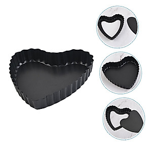 Abaodam 3pcs Live Bottom Baking Tray Cake Pan Oven Safe Mini Muffin Metal Dies Heart Cake Heart Tart Pan Kitchen Baking Tool Diy Baking Tray Chrysanthemum Bakeware Dessert Plate Egg Cake