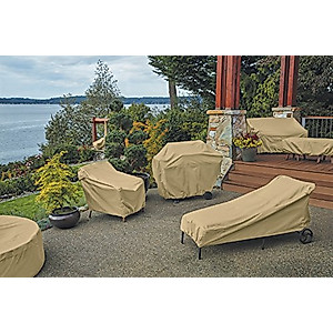 Classic Accessories Terrazzo Water-Resistant 94 Inch Round Patio Table & Chair Set Cover, Outdoor Table Cover