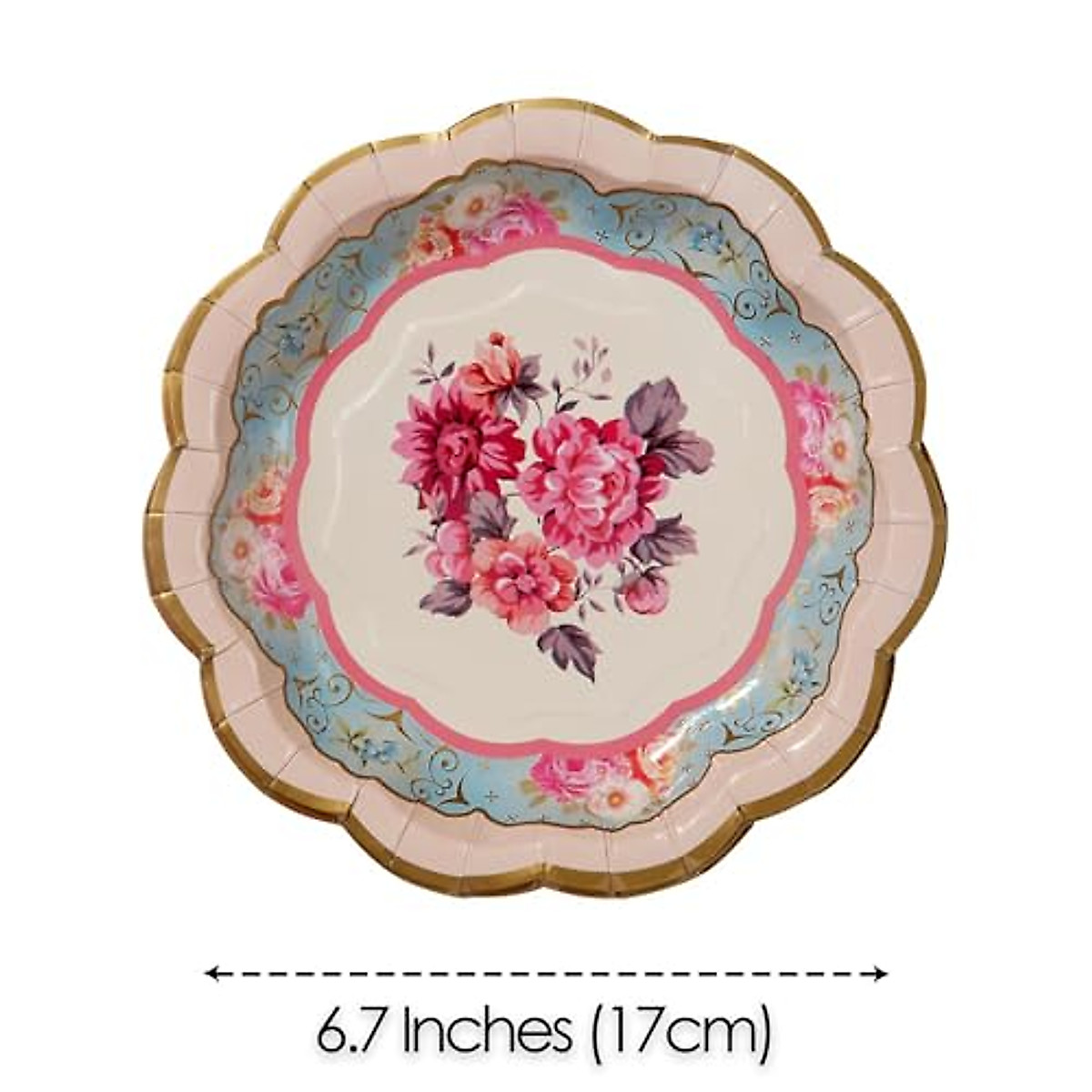 Talking Tables Truly Scrumptious Disposable Plates, 12 count, 6.5 inches for Tea Party or Birthday