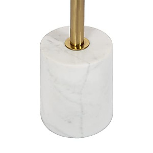 Kate and Laurel Hescott Modern Decorative Round Drink Table with Natural Marble Base and Mirrored Tabletop, 10x10x24, Gold