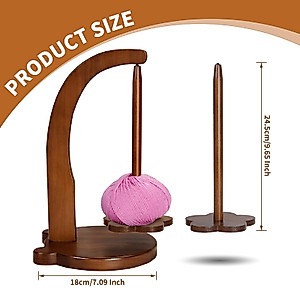 HanaWood Yarn Holder for Knitting and Crocheting,Crochet Gift for Knitting Lovers,Wooden Yarn Spinner for Crocheting，yarn ball holder for knitting