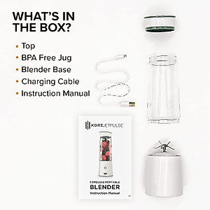 KoreJetPulse Portable Blender - 6-Blade Stainless Steel, BPA-Free, 400ml Capacity, Lightweight, Easy to Use, Perfect for Smoothies and Frozen Drinks