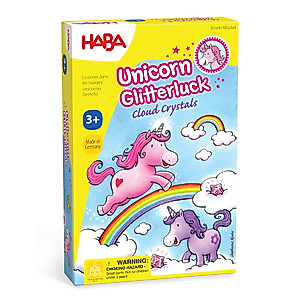 HABA Unicorn Glitterluck Cloud Crystals - A Sparkling Dice Games Competition, Children's Games & Unicorn Gifts for Ages 3+, Made in Germany