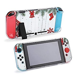 SUPNON Red Felt Christmas Ornaments with Pine Compatible with Nintendo Switch Console & Joy-Con Protective Case, Durable Flexible Shock-Absorption Anti-Scratch Drop Protection Cover Shell Design37611