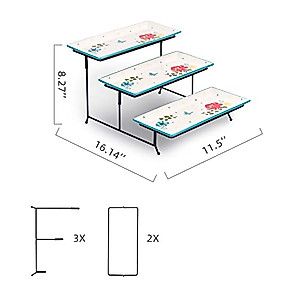 Wisenvoy 3 Tier Serving Tray Serving Platter Tiered Serving Tray Ceramic Serving Platters 12 Inch Serving Trays for Party