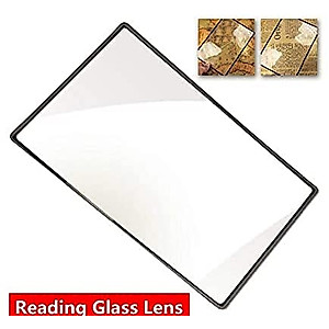 RZJZGZ 3X Premium Magnification Full Page Magnifier Fresnel Lenses Ideal for Reading Small Prints & Low Vision Seniors (2Pack)
